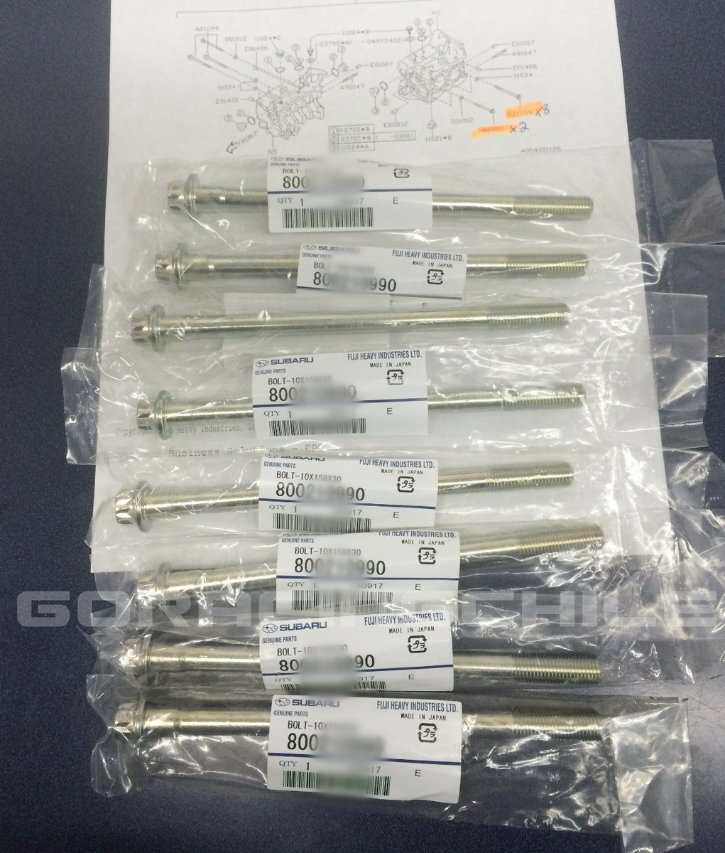 PERNOS DE BANCADA SUBARU IMPREZA WRX STI EJ20 EJ25 EJ22 ORIGINALES SUB ...